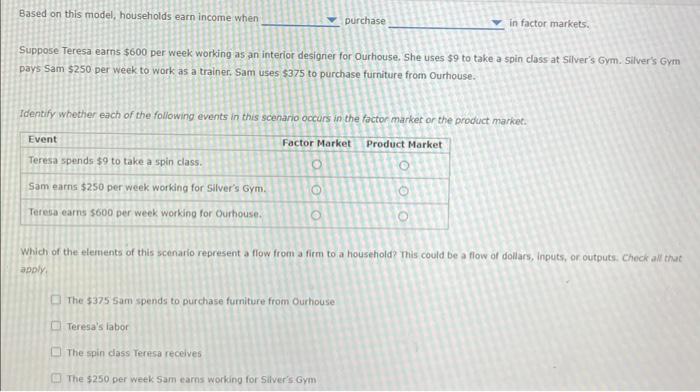 Solved The following diagram presents a circular-flow model | Chegg.com