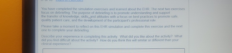 Solved You have completed the simulation exercises and | Chegg.com