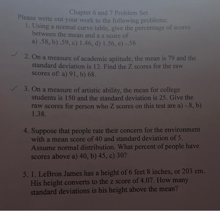 Solved Chapter 6 and 7 Problem Set Please write out your | Chegg.com