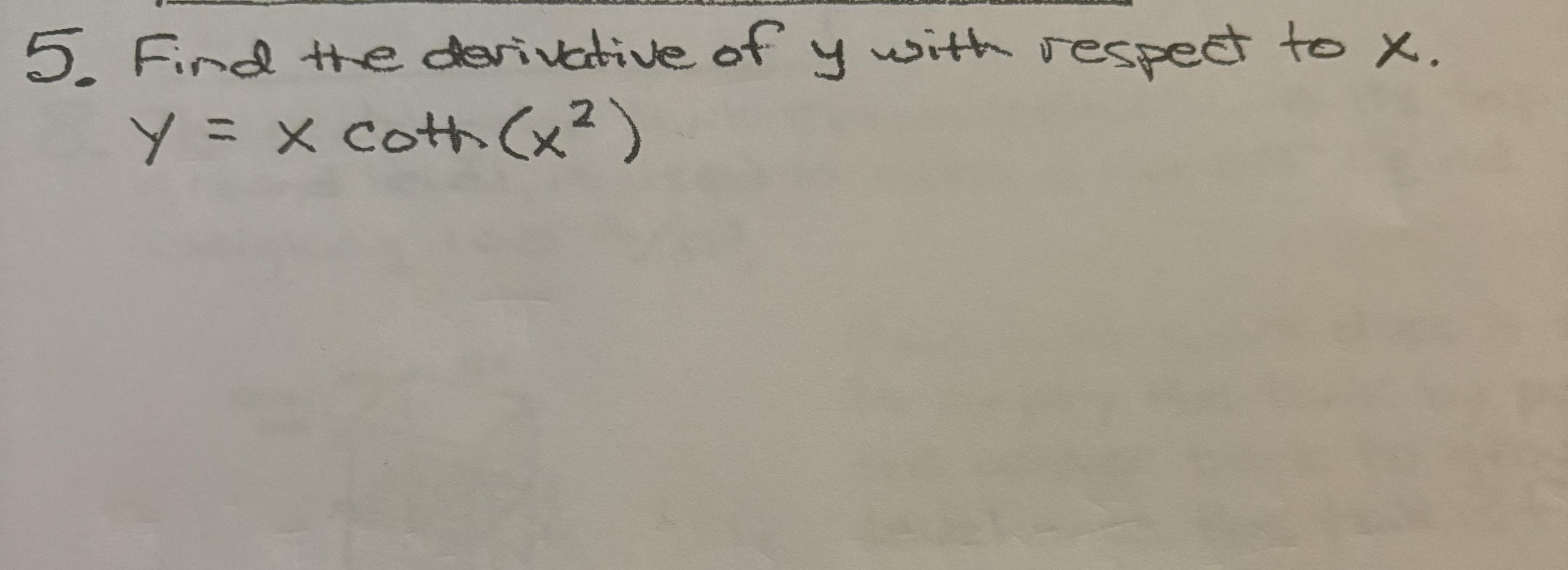 Solved Find the derivative of y ﻿with respect to | Chegg.com