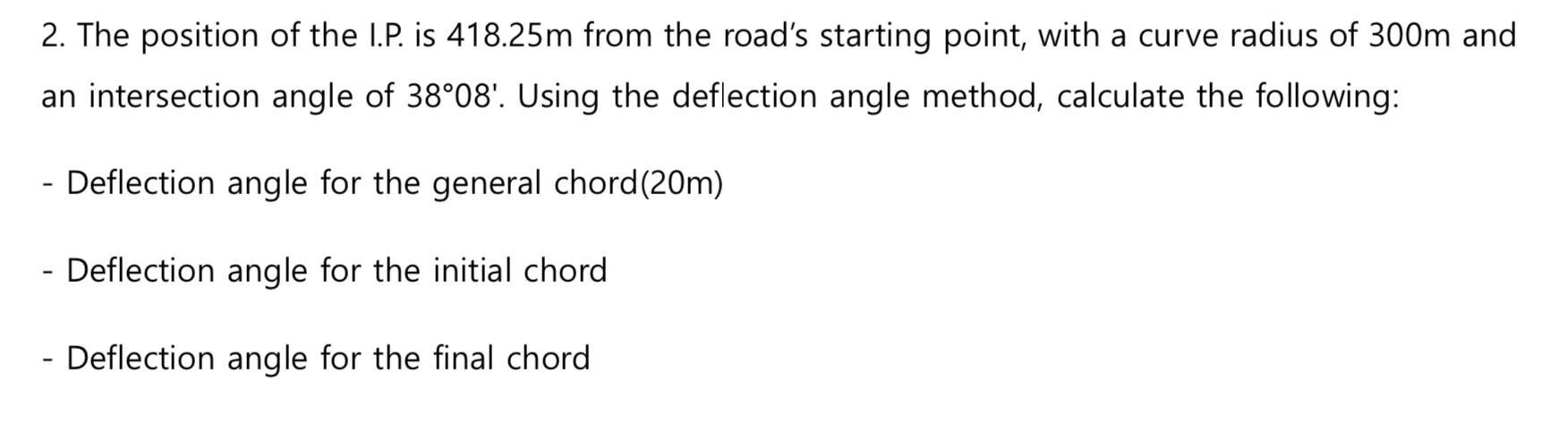 Solved The position of the I.P. ﻿is 418.25 ﻿m from the | Chegg.com