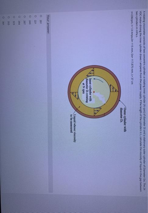 Solved A rotating viscometer consists of two concentric | Chegg.com