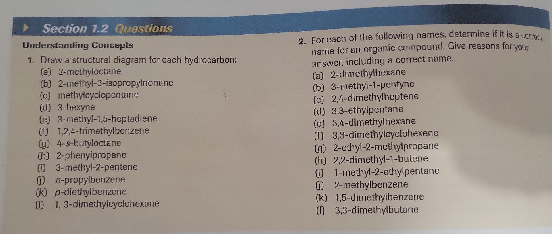 Solved 2. For each of the following names, determine if it | Chegg.com