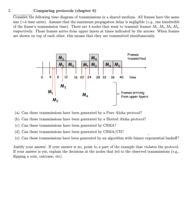 Solved Comparing protocols (chapter 6)Consider the following | Chegg.com