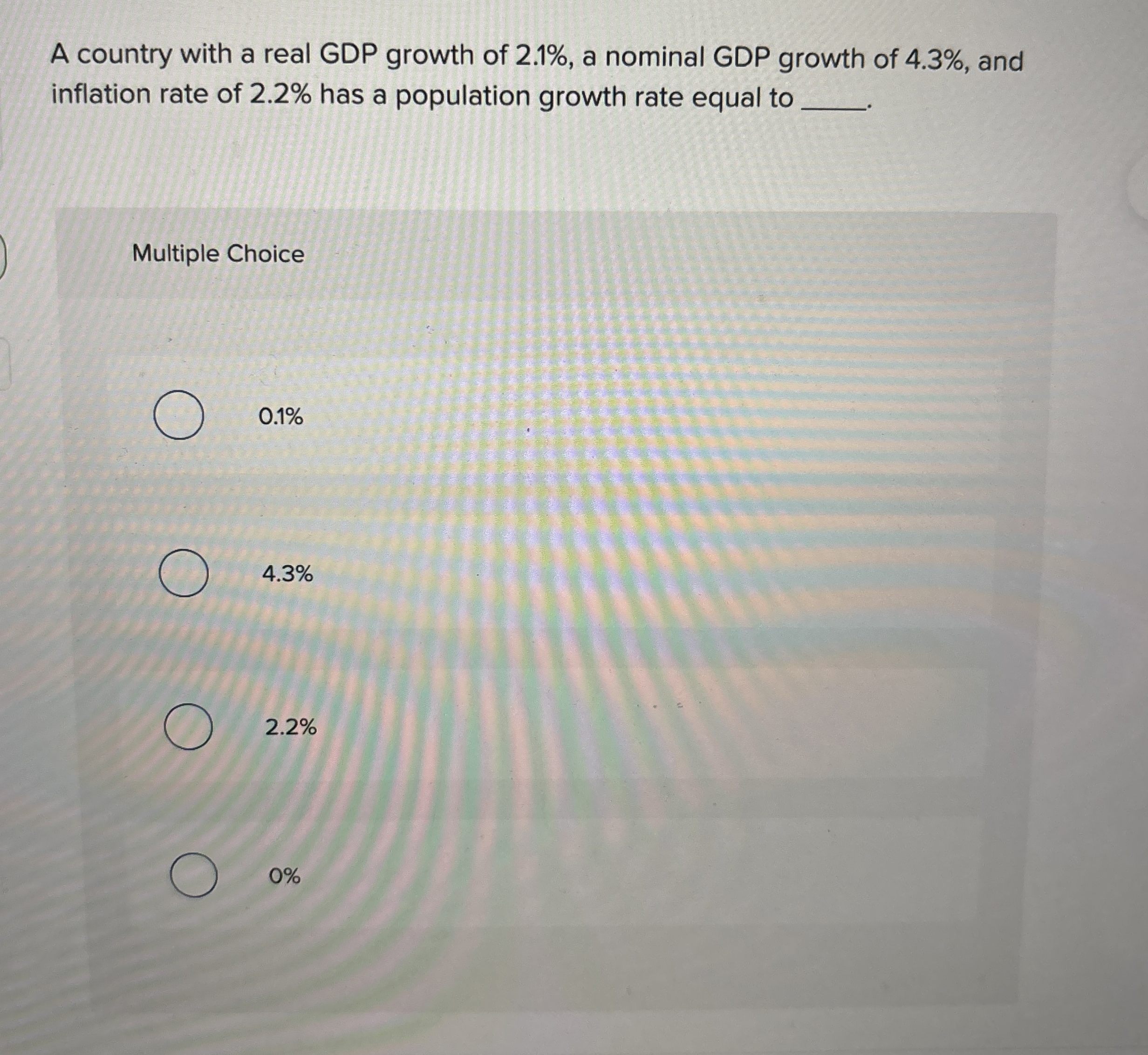 Solved A country with a real GDP growth of 2.1%, ﻿a nominal | Chegg.com