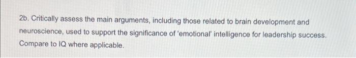 Solved 2b. Critically assess the main arguments, including | Chegg.com