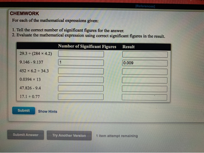 Solved (References CHEMWORK For each of the mathematical | Chegg.com