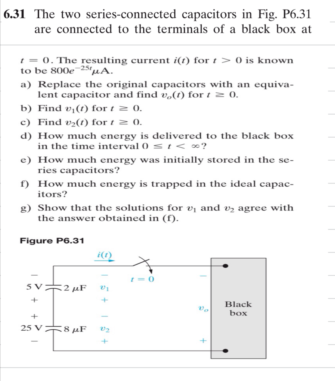 Solved 6.31 ﻿The two series-connected capacitors in Fig. | Chegg.com