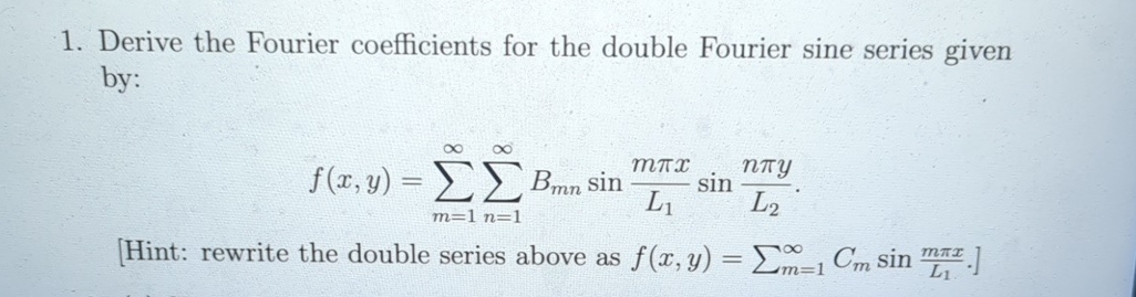 Derive the Fourier coefficients for the double | Chegg.com
