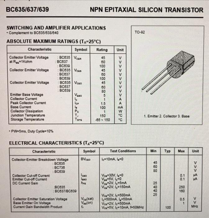 BC639 Transistor Pinout, Datasheet, Equivalent, Circuit,, 51% OFF BC639 Transistor Pinout, Datasheet, Equivalent, Circuit,, 51% OFF