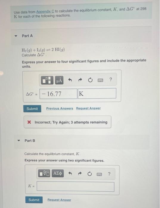 Use data from Appendix C to calculate the equilibrium | Chegg.com