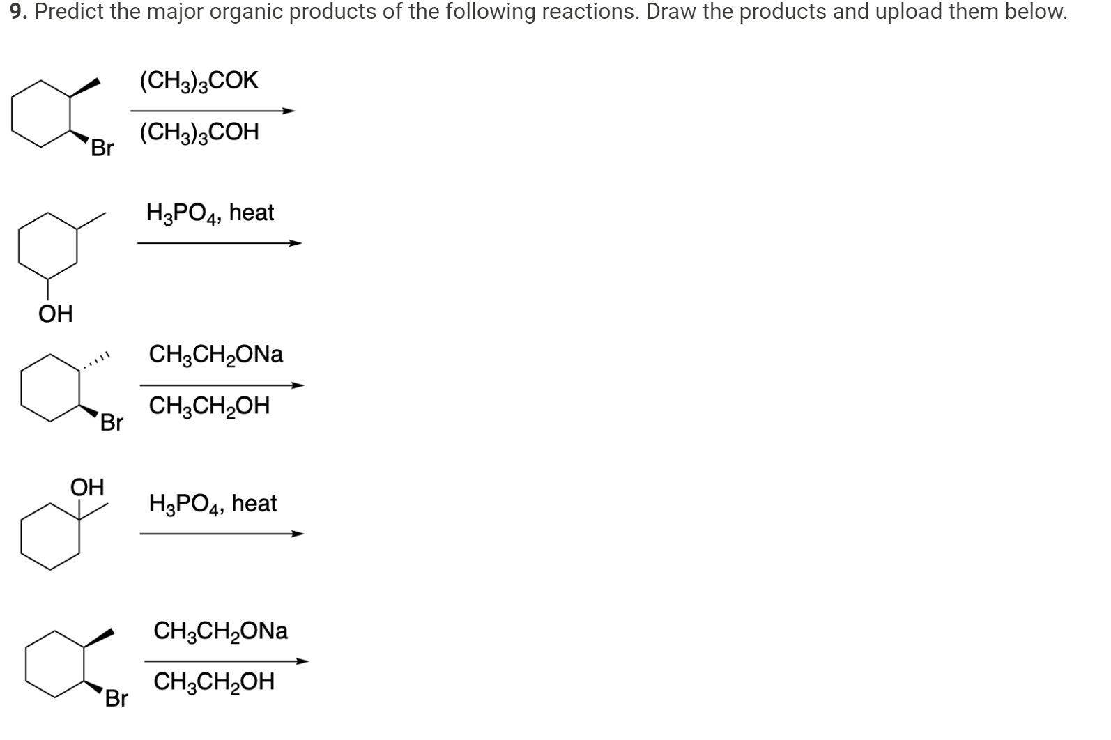 Solved Predict the major organic products of the following | Chegg.com