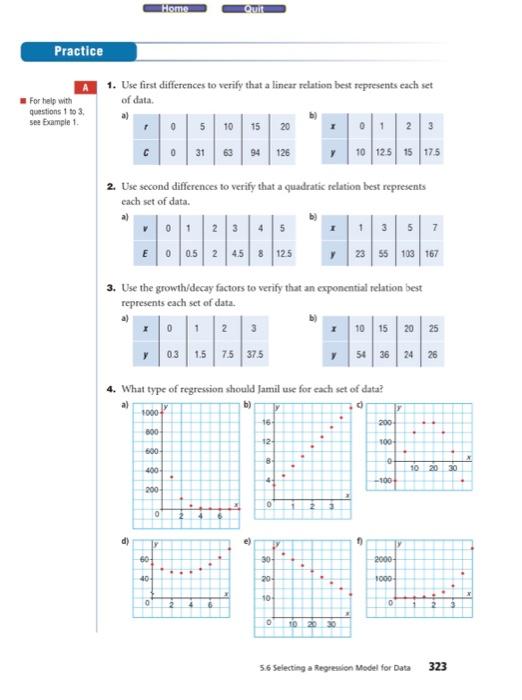 Solved 1. Use first differences to verify that a linear | Chegg.com