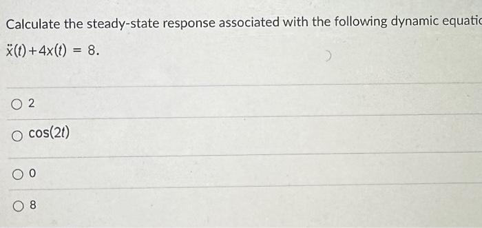 Solved Calculate the steady-state response associated with | Chegg.com