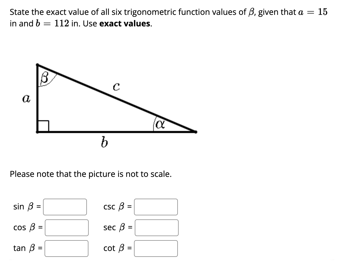 Solved State the exact value of all six trigonometric | Chegg.com