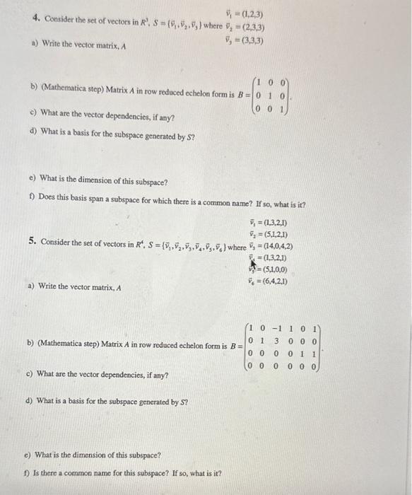 Solved 4. Consider the set of vectors in R3,S=(v^1,v2,v1) | Chegg.com