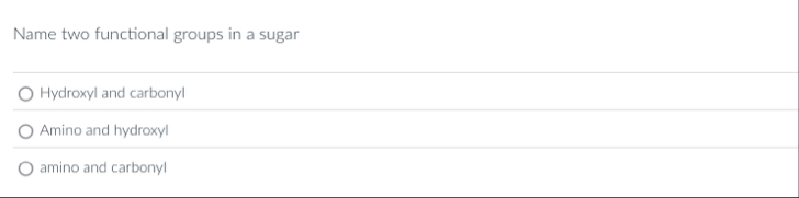 Solved Name two functional groups in a sugarHydroxyl and | Chegg.com