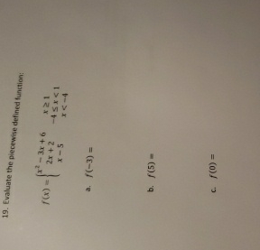 Solved Evaluate the piecewise defined | Chegg.com