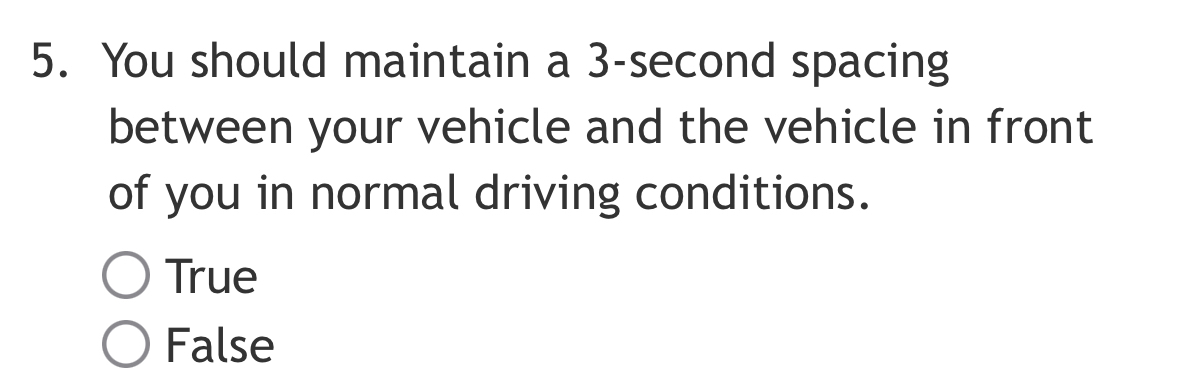 Solved You should maintain a 3 -second spacing between your | Chegg.com