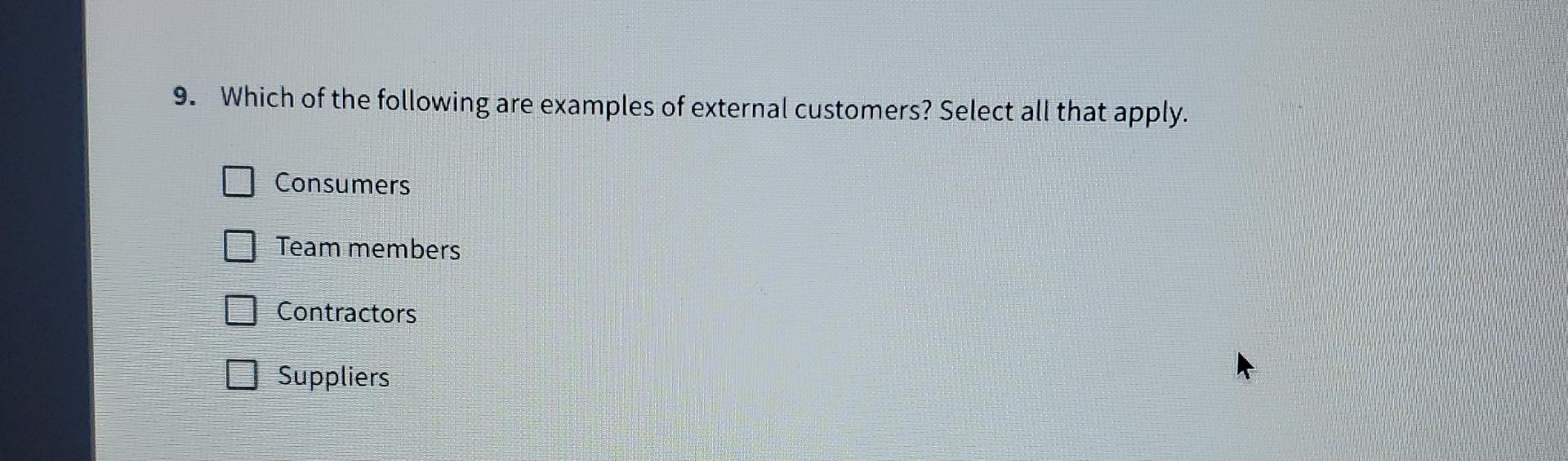 Solved Which of the following are examples of external | Chegg.com