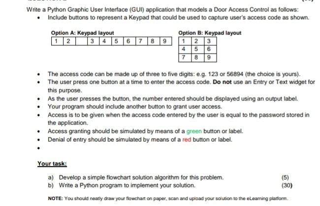 Solved Write a Python Graphic User Interface (GUI) | Chegg.com