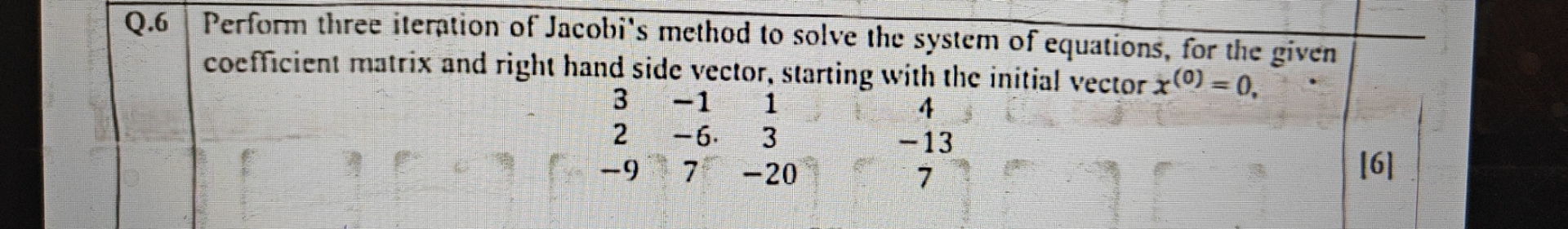 Solved Perform three iteration of Jacobi's method to solve | Chegg.com