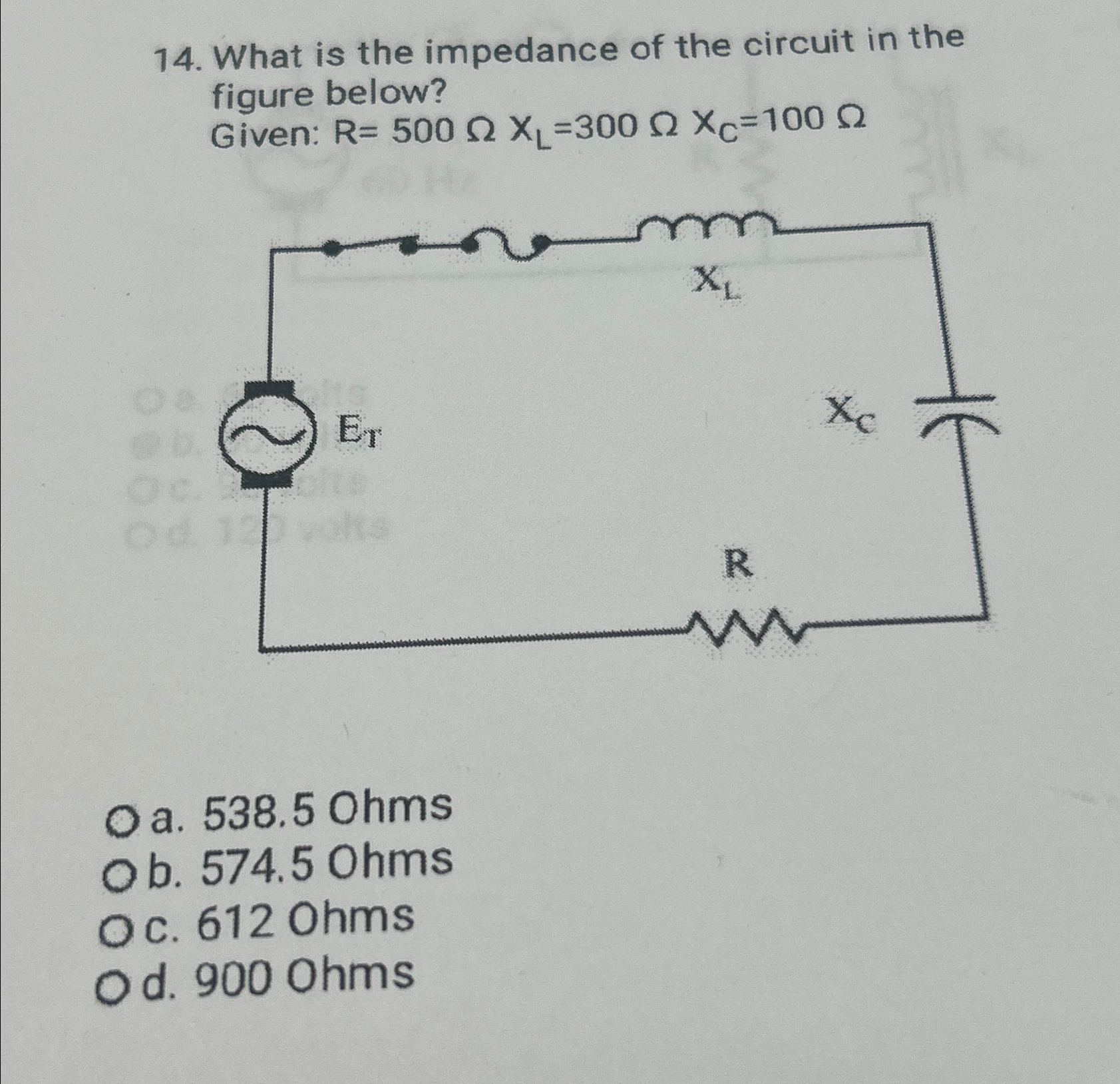 Solved What is the impedance of the circuit in the figure | Chegg.com