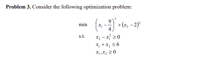 Solved Problem 3 ﻿consider The Following Optimization