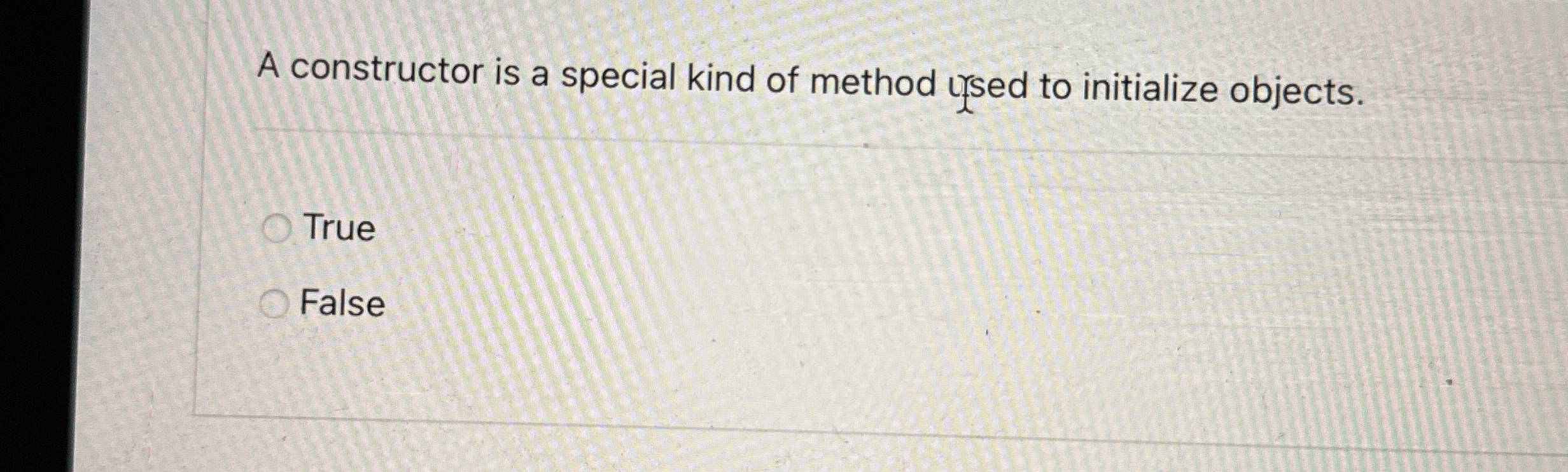 Solved A constructor is a special kind of method ursed to | Chegg.com