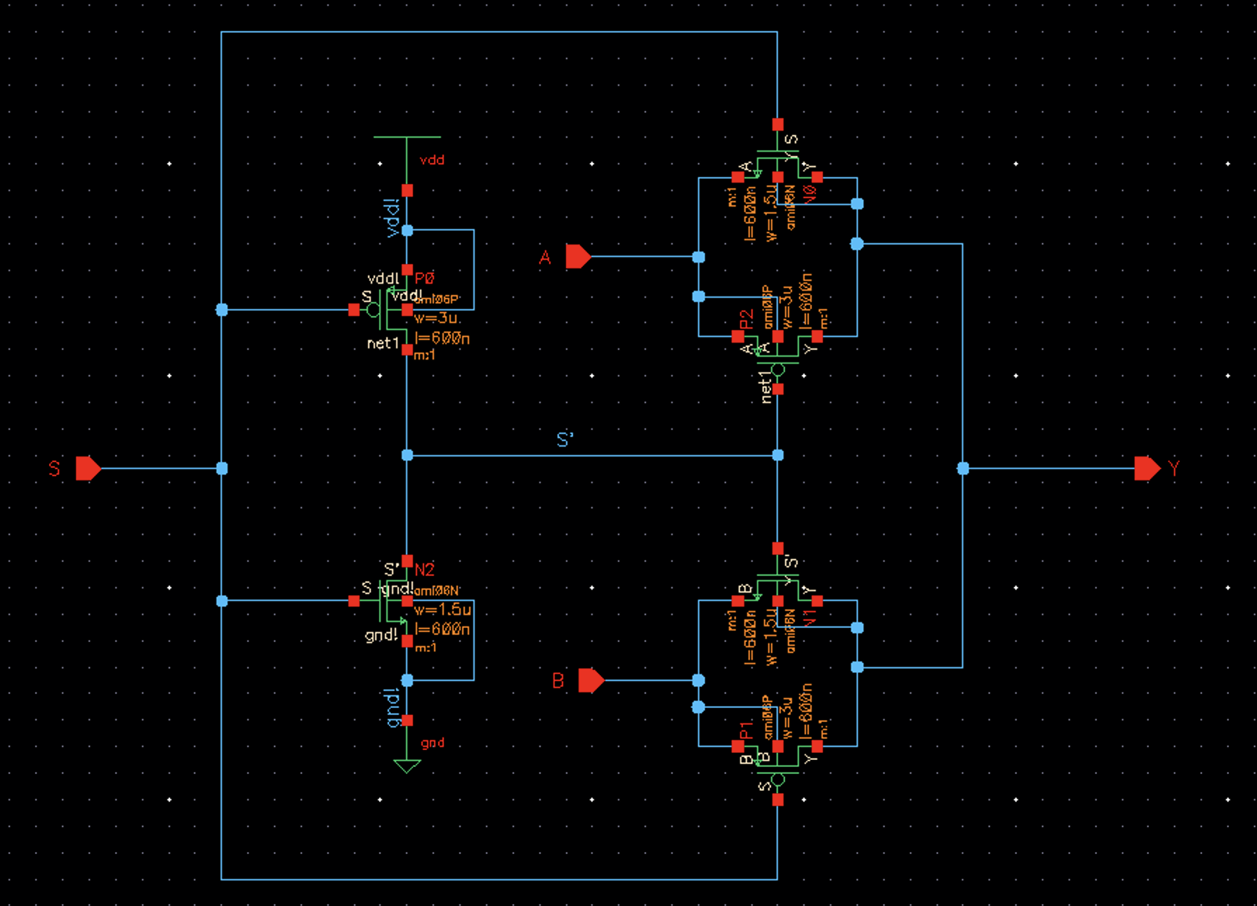 Solved I've created a 2:1 ﻿mux schematic in cadence using | Chegg.com