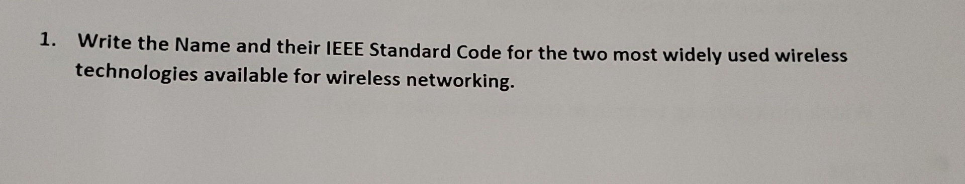 Solved Write the Name and their IEEE Standard Code for the | Chegg.com
