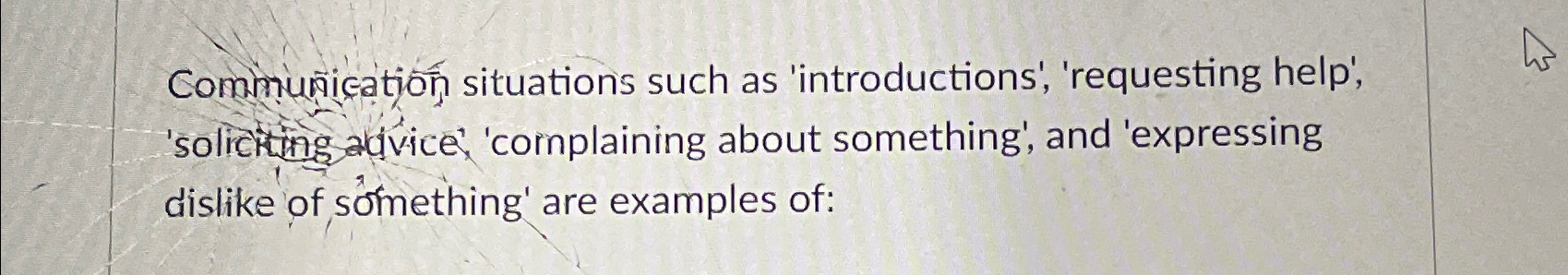 Solved Commuñicatiôn situations such as 'introductions', | Chegg.com