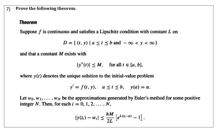 Solved Theorem Suppose f is continuous and satisfies a | Chegg.com