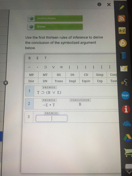 Solved 0 x Instructions Rules Use the first thirteen rules | Chegg.com