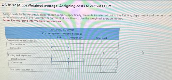 Solved Carlberg Company has two manufacturing departments, | Chegg.com
