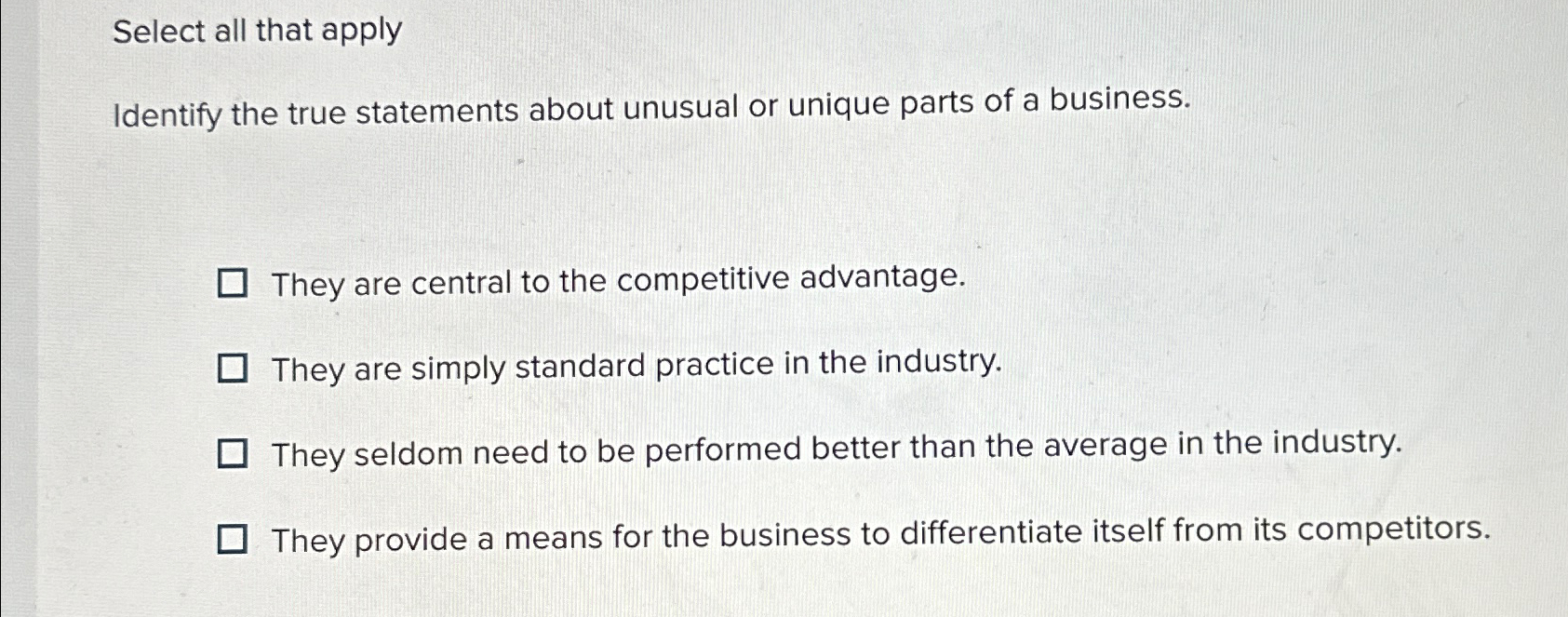 Solved Select all that applyIdentify the true statements | Chegg.com