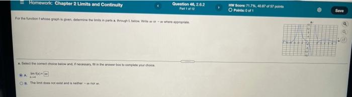 Solved = Homework Chapter 2 Limits and Continuity Part O | Chegg.com