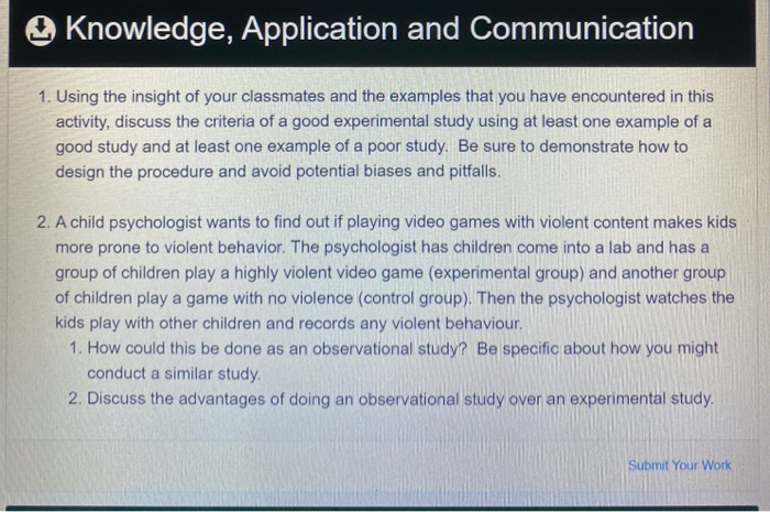 Knowledge, Application and Communication 1. Using the | Chegg.com