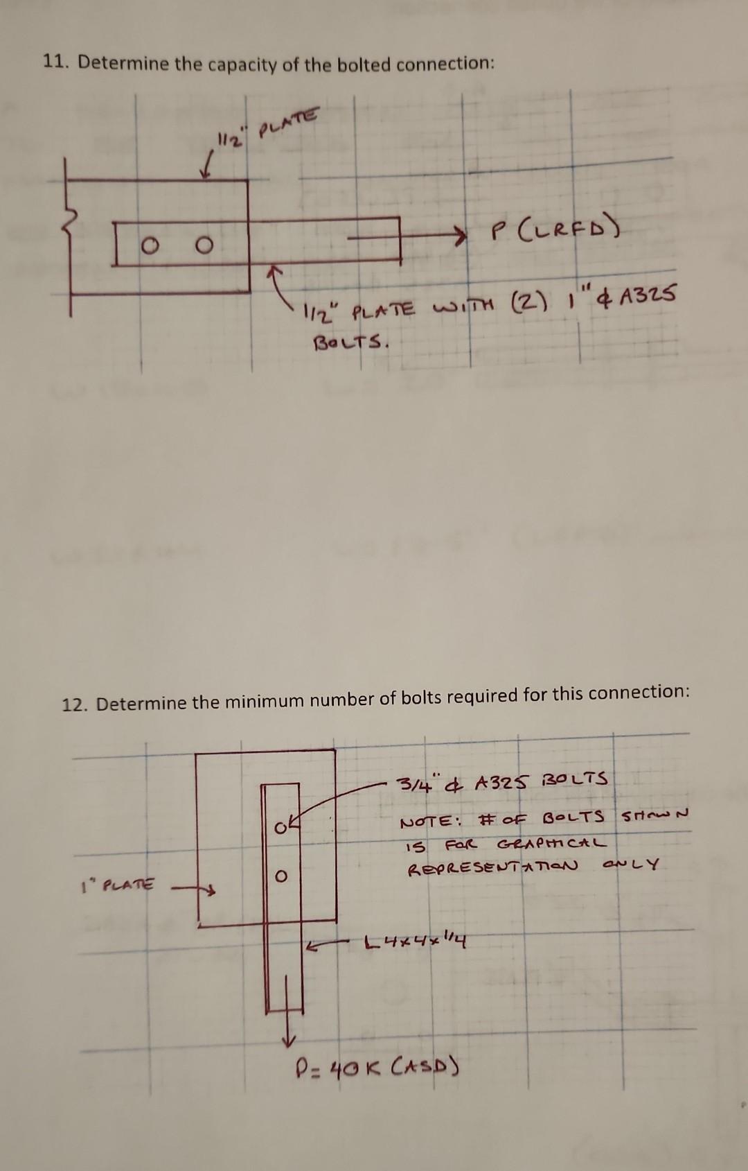 Solved 11. Determine the capacity of the bolted connection: | Chegg.com