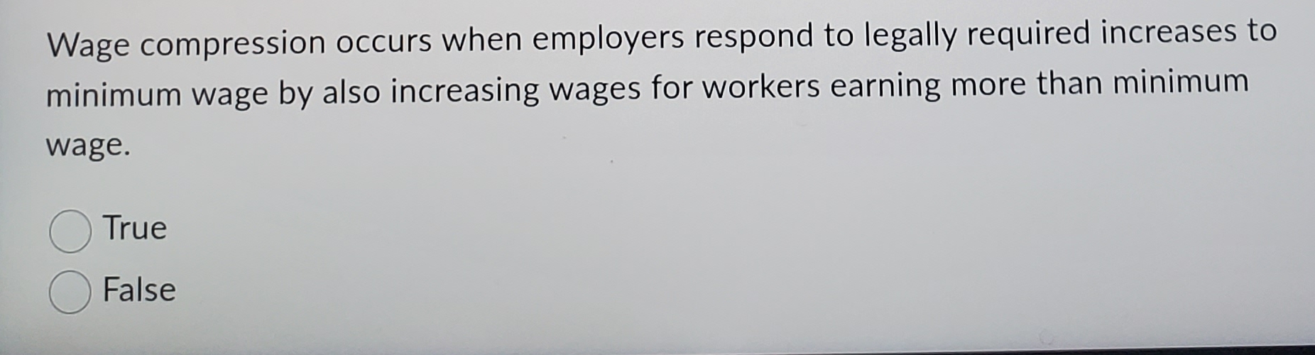 Solved Wage compression occurs when employers respond to | Chegg.com