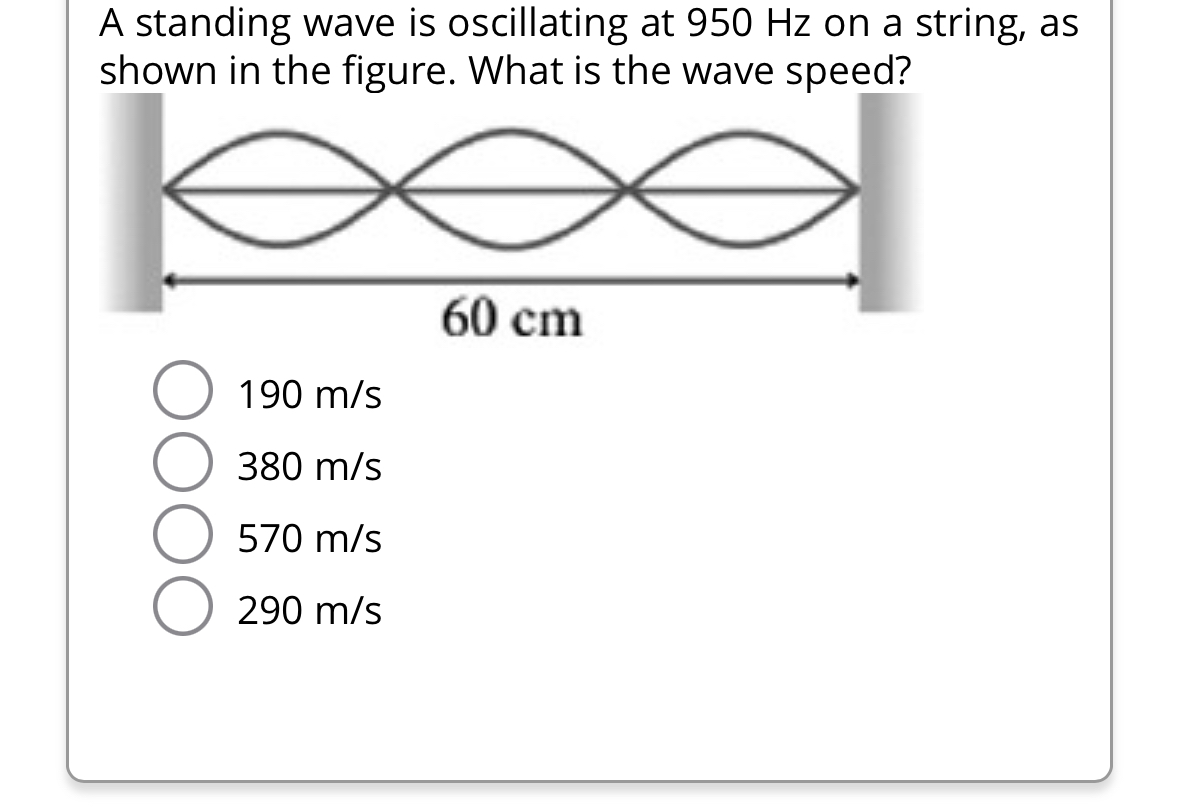 Solved A standing wave is oscillating at 950Hz ﻿on a string, | Chegg.com