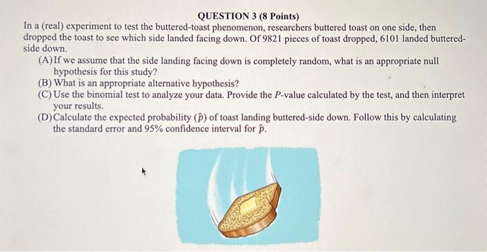 Solved QUESTION 3 (8 Points) In a (real) experiment to test | Chegg.com