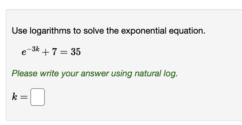 Solved Use logarithms to solve the exponential | Chegg.com