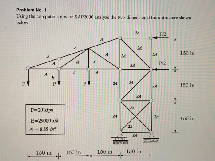 Solved Problem No. 1 Using the computer software SAP2000 | Chegg.com