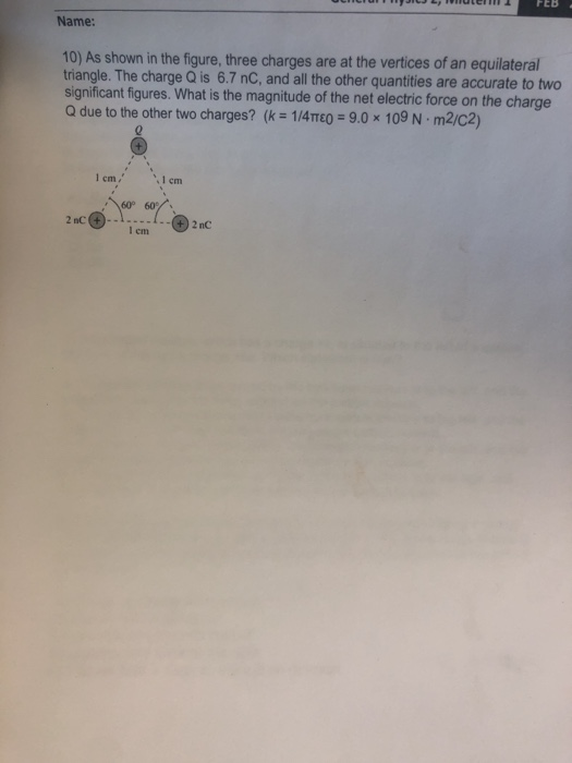 Solved ULICI U JILJ Lluler 1 FEB Name: 10) As shown in the | Chegg.com