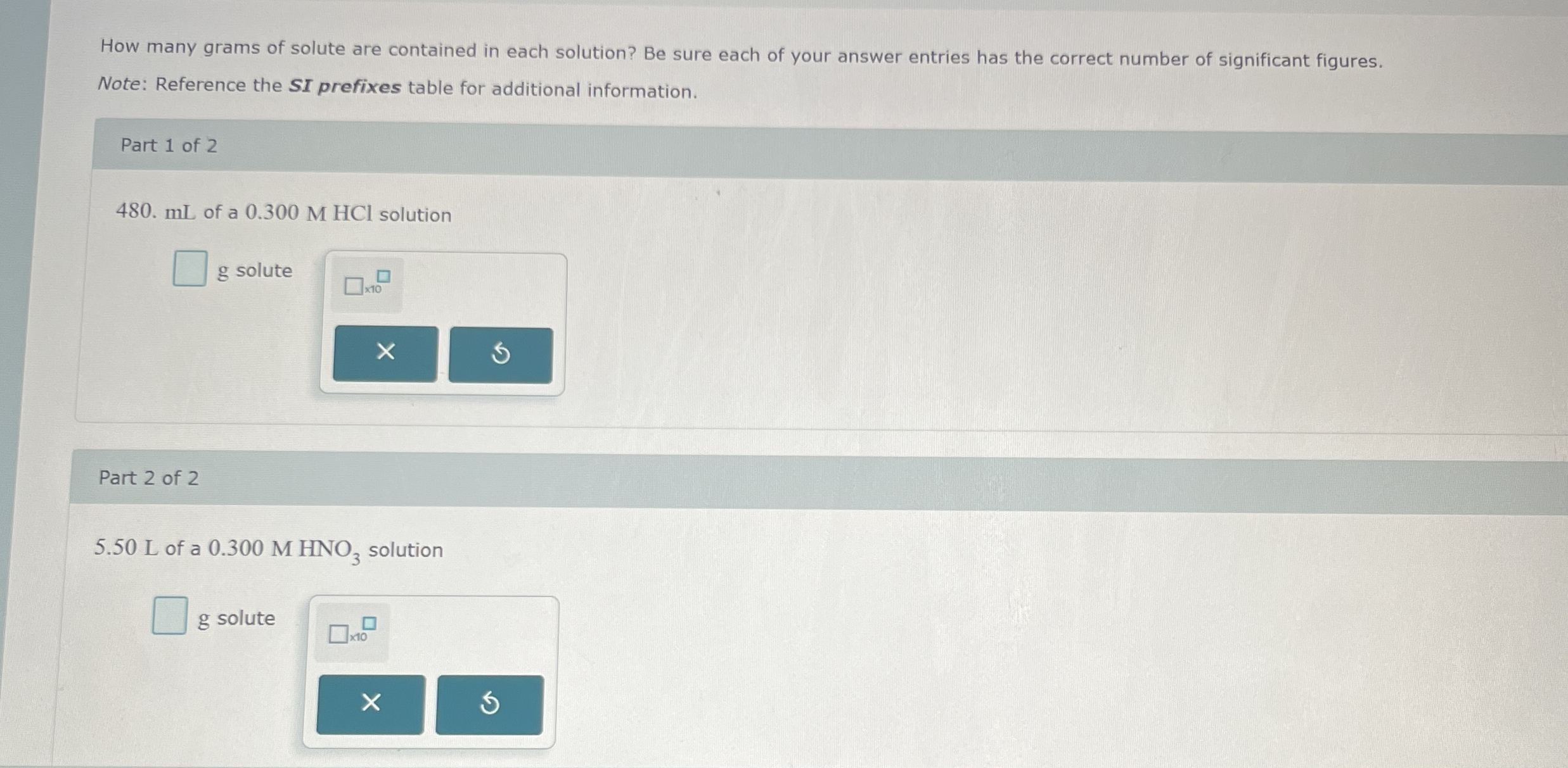 Solved How many grams of solute are contained in each | Chegg.com