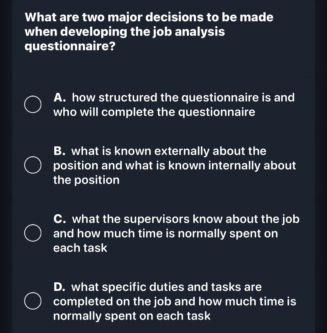 Solved What are two major decisions to be made when | Chegg.com