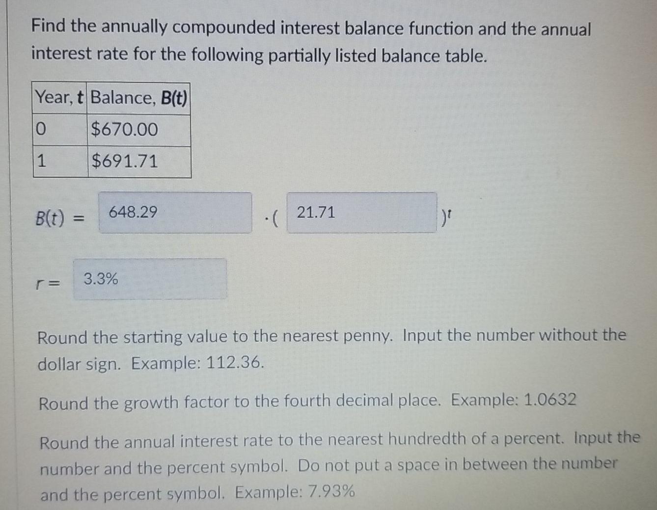 Solved Find the annually compounded interest balance | Chegg.com