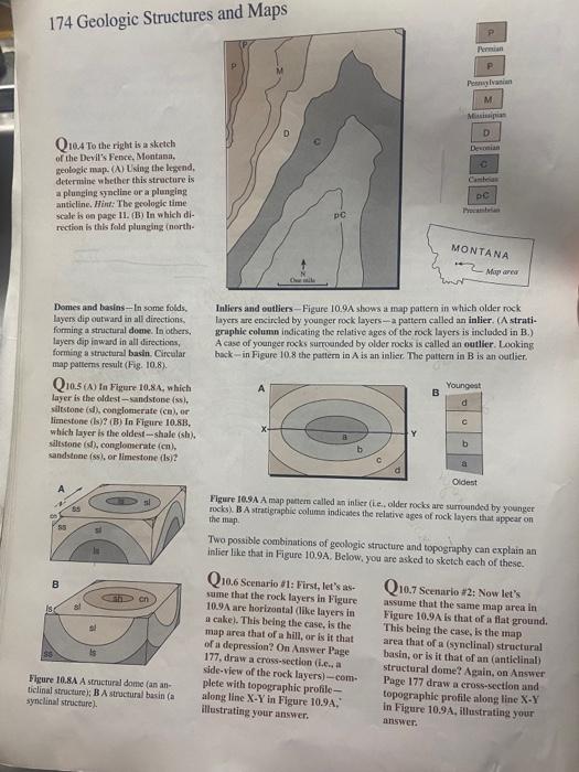 174 Geologic Structures and Maps Q1e.4 To the right | Chegg.com