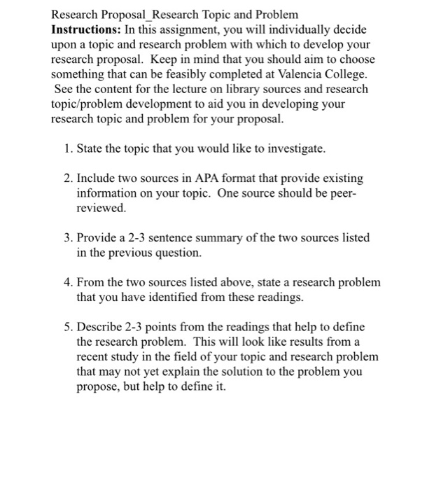 Research Proposal_Research Topic and Problem | Chegg.com